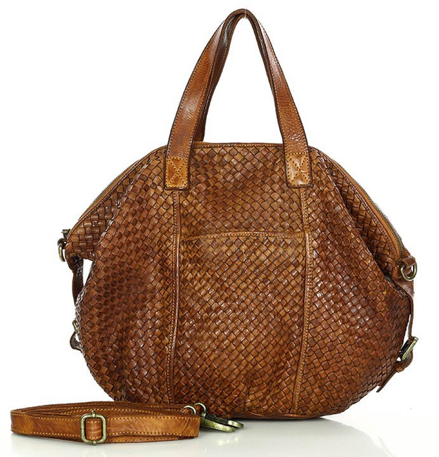 Torebka do ręki ponadczasowy kuferek damski - MARCO MAZZINI brąz koniak | TOREBKI \ Shoppery ...